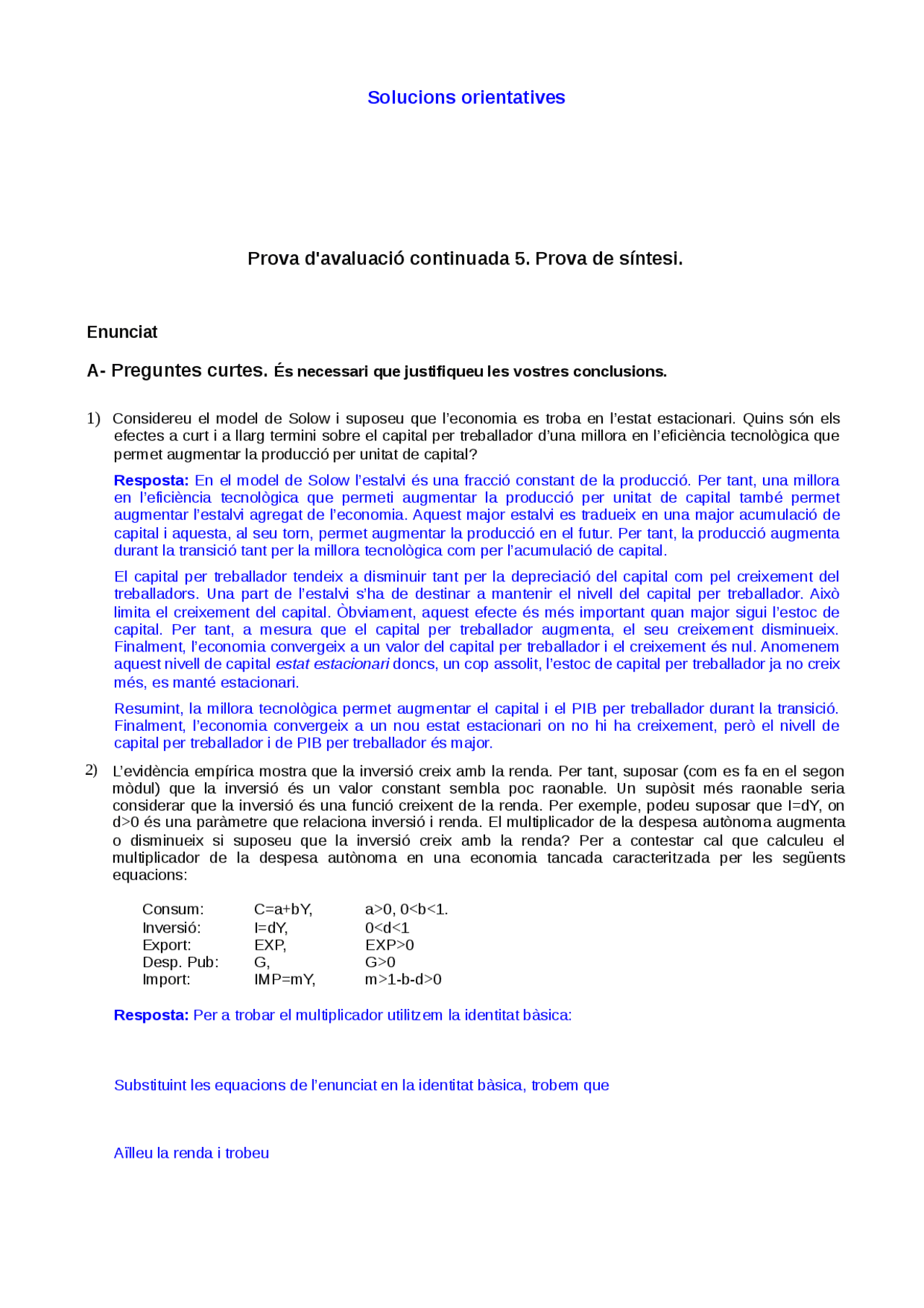 Solucions Pac 5 Macroeconomia Docsity