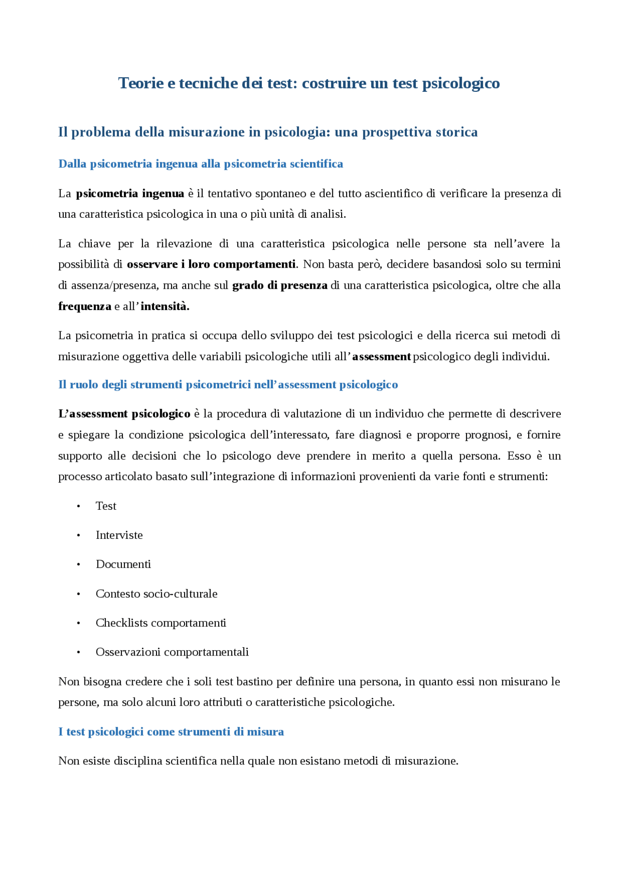 Teorie E Tecniche Dei Test Docsity