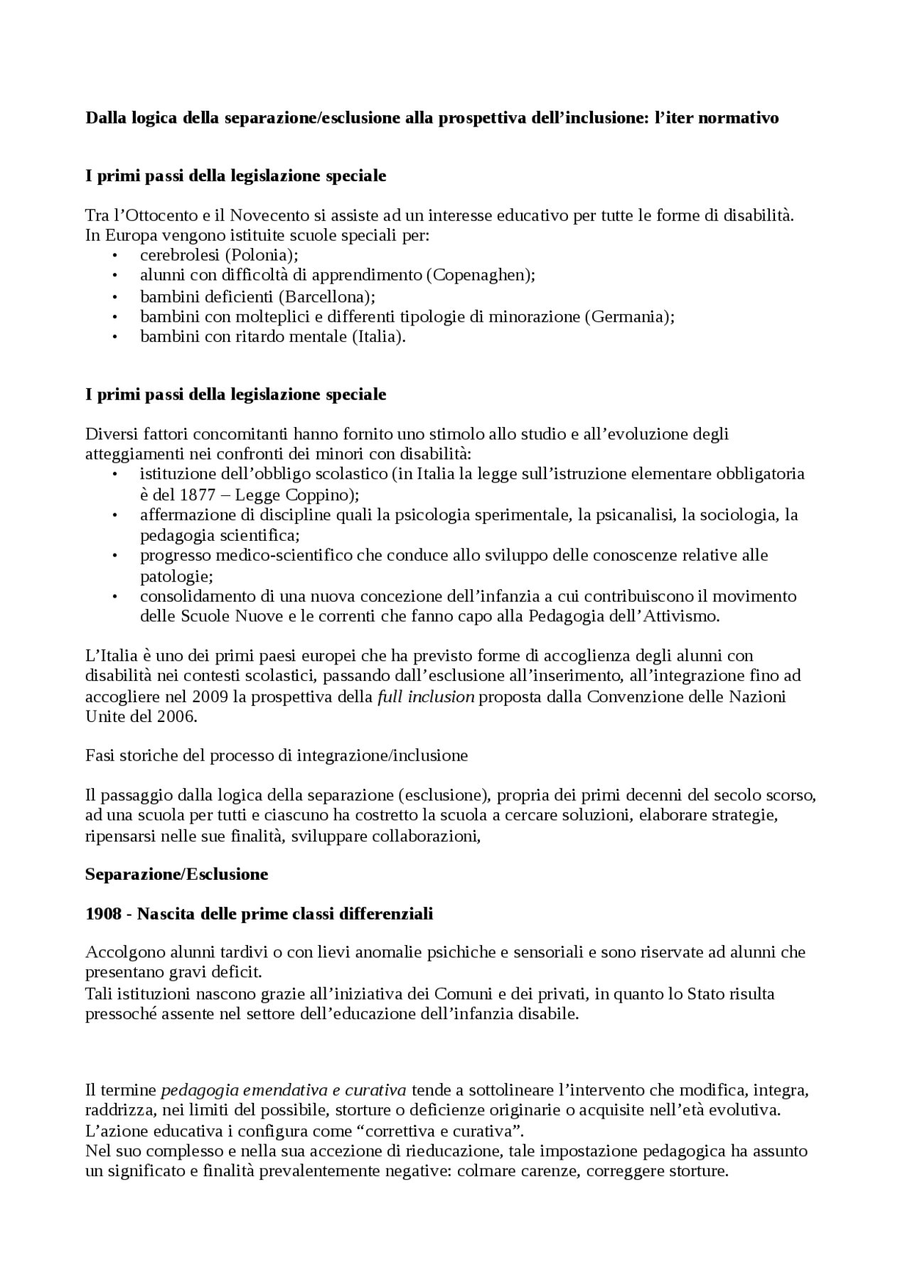 Appunti Dettagliati Per Lesame Di Didattica Speciale Prof M
