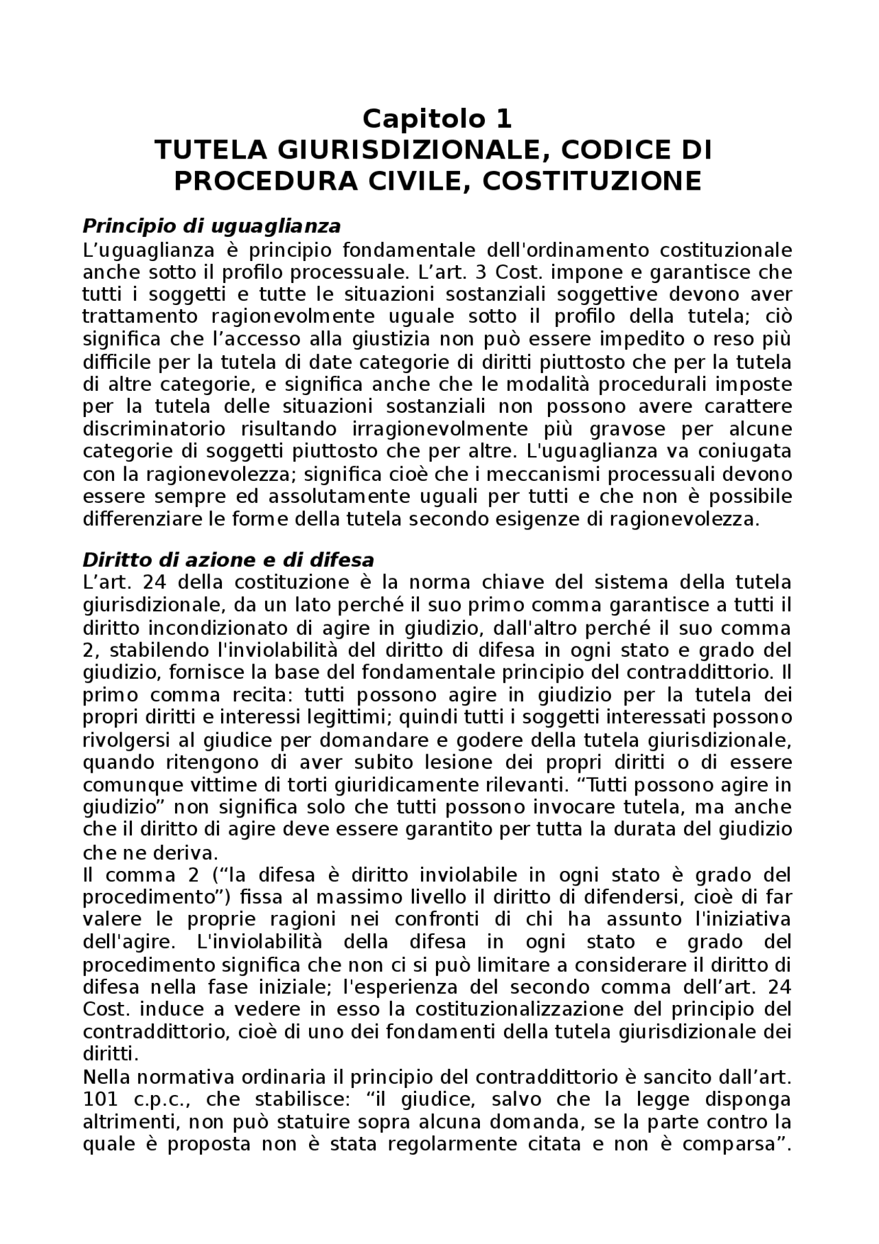 Sassani Lineamenti Del Processo Civile Italiano Cap 1 10 Docsity