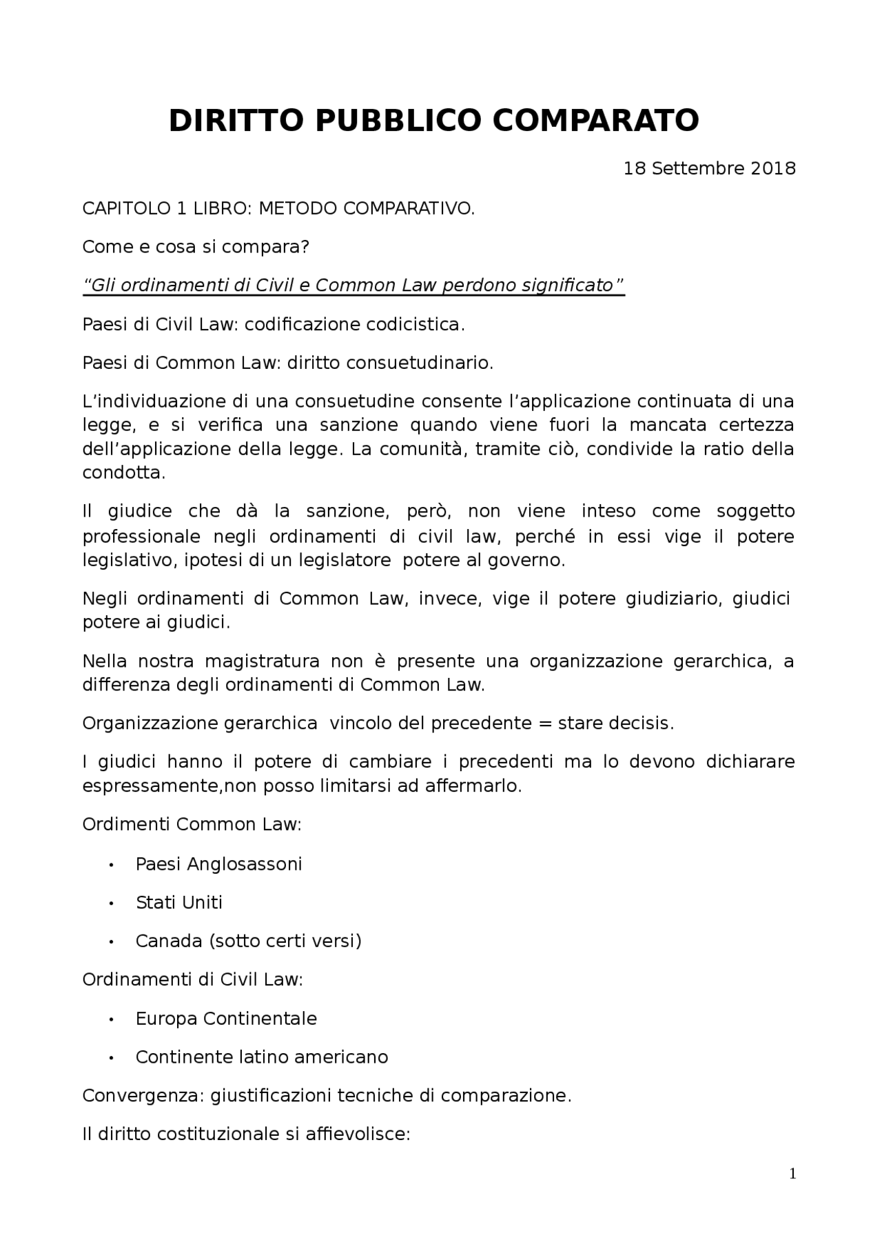 Appunti Diritto Pubblico Comparato Docsity