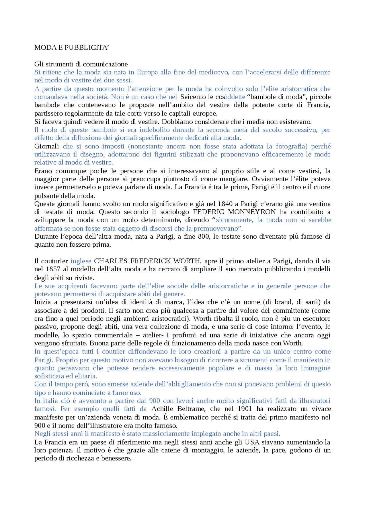 Moda E Pubblicità Di Vanni Codeluppi Docsity