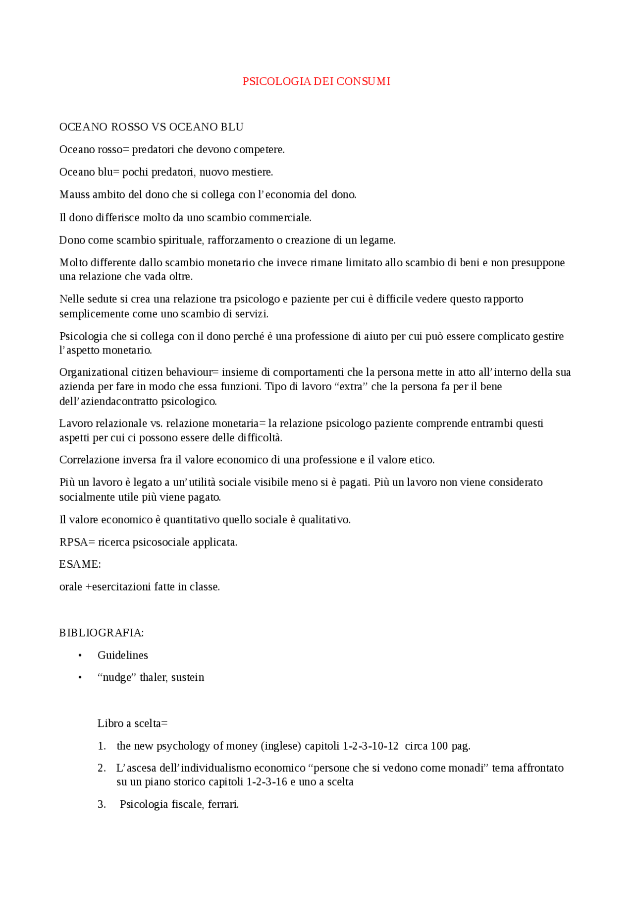 Appunti Psicologia Dei Consumi Docsity