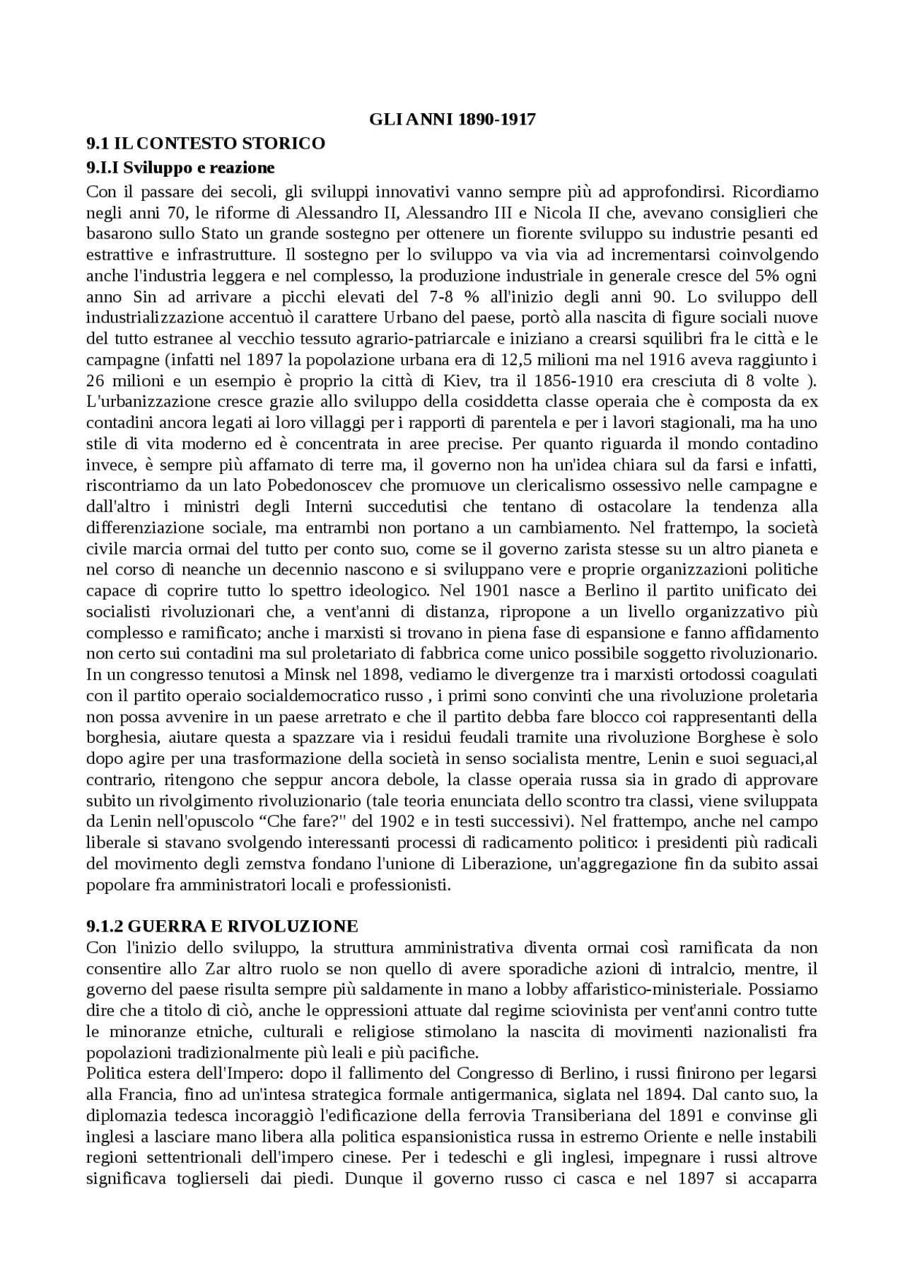 Riassunti Letteratura Russa Ii Docsity