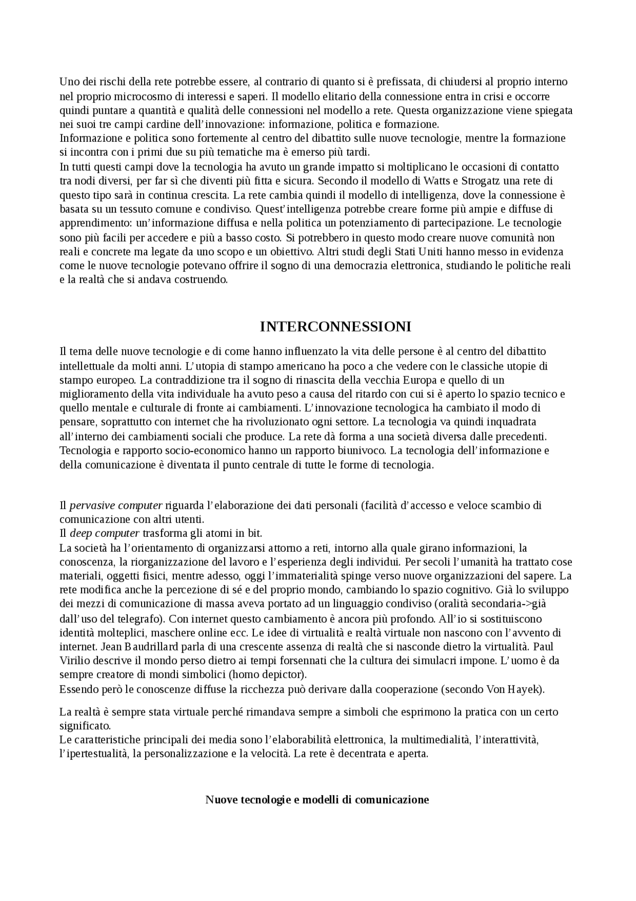 Riassunto Rete E Democrazia Hassan Docsity