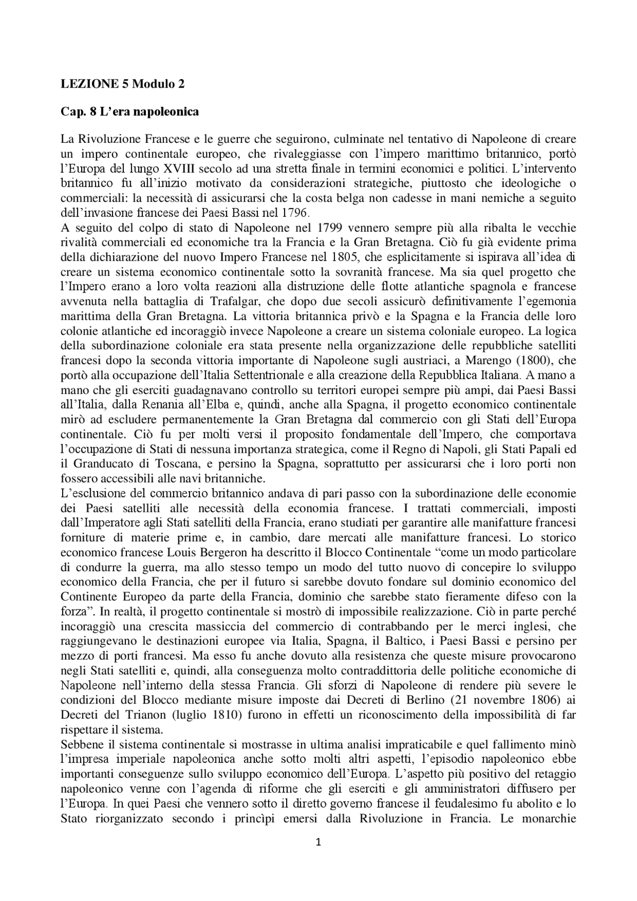Lezione Su Napoleone Docsity
