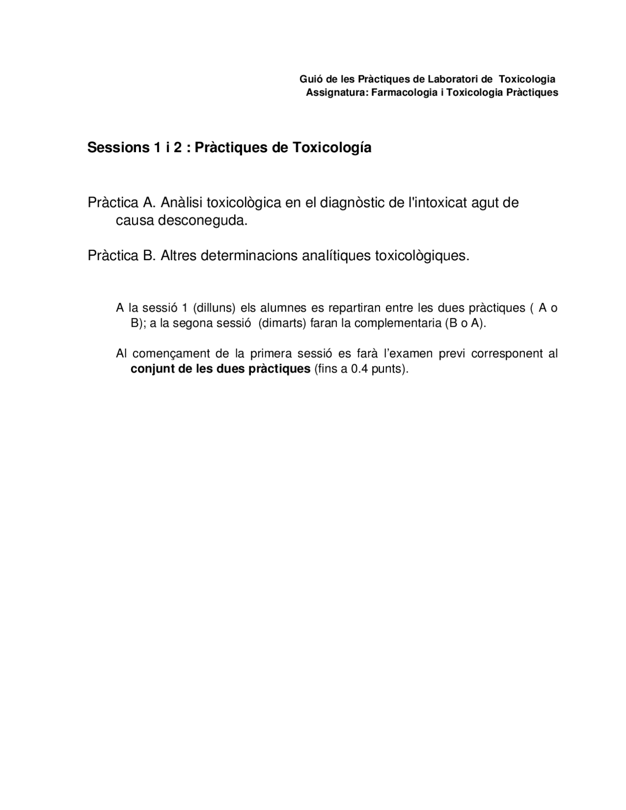 Prácticas De Toxicología Docsity