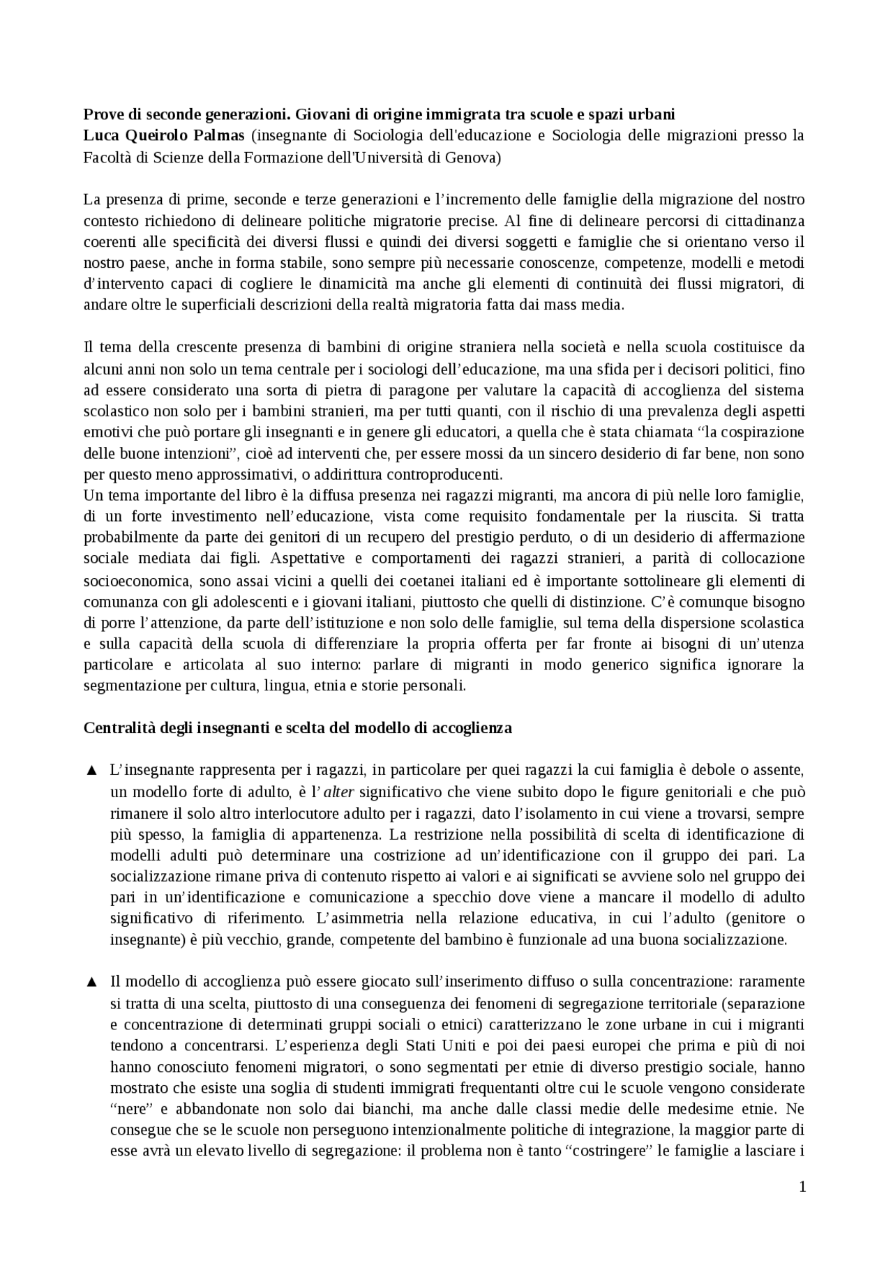 Prove di seconde generazioni. Giovani di origine immigrata tra scuole e ...