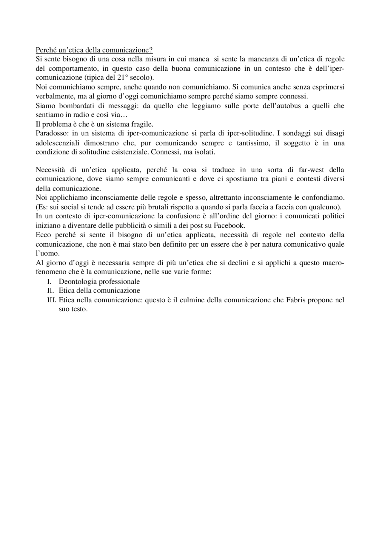 Appunti Di Etica Della Comunicazione Univr Scienze Della