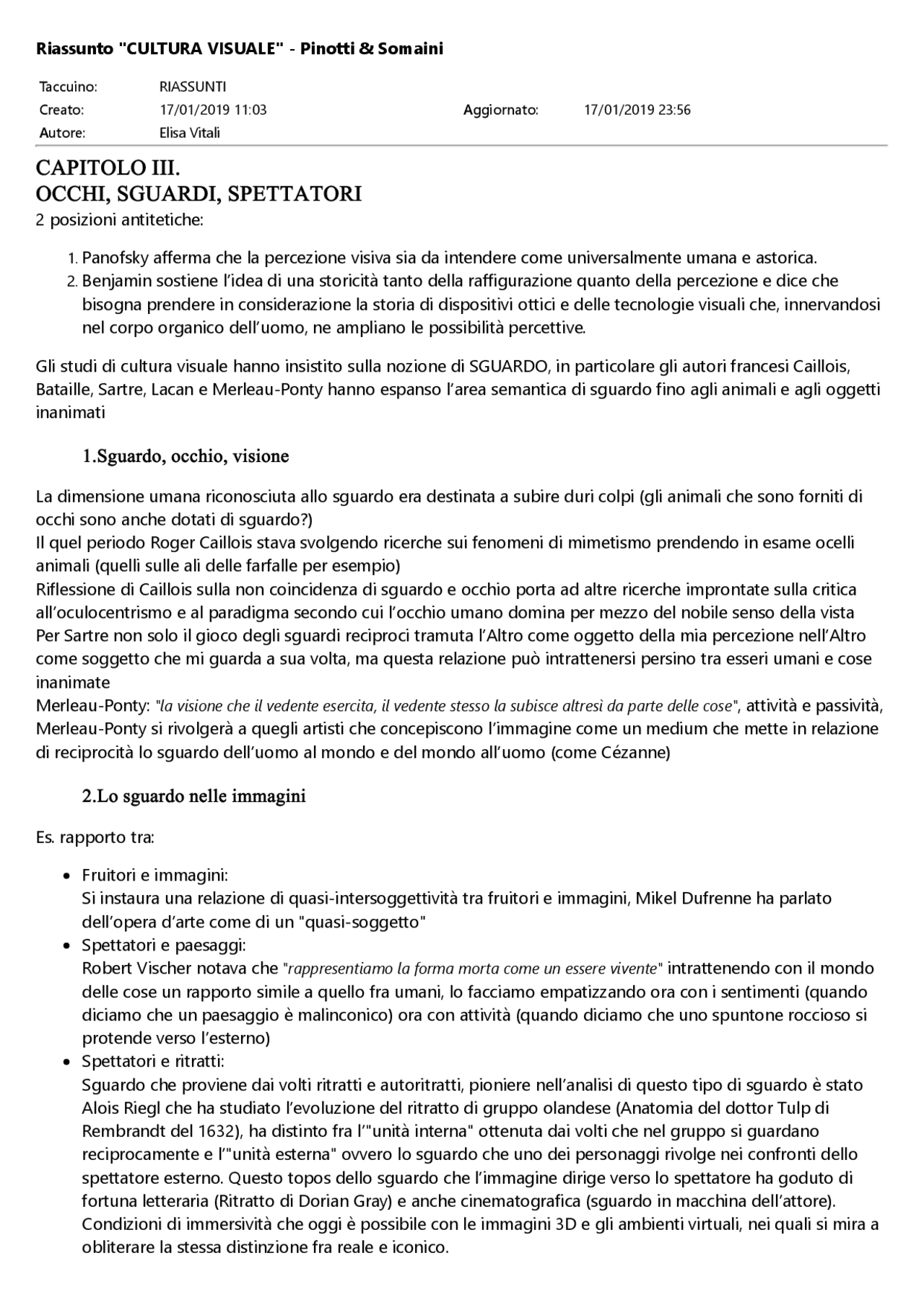 Cultura Visuale Pinotti E Somaini Docsity