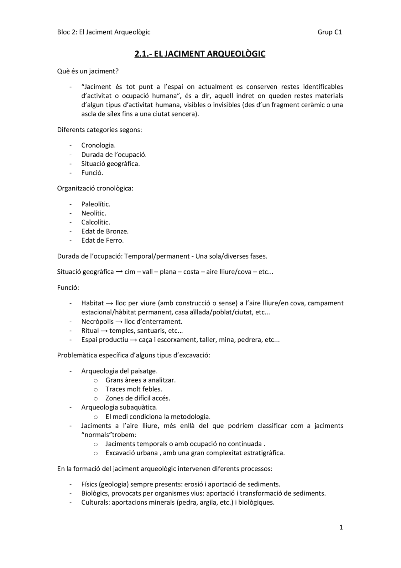 Apuntes Arqueologia Ub Docsity