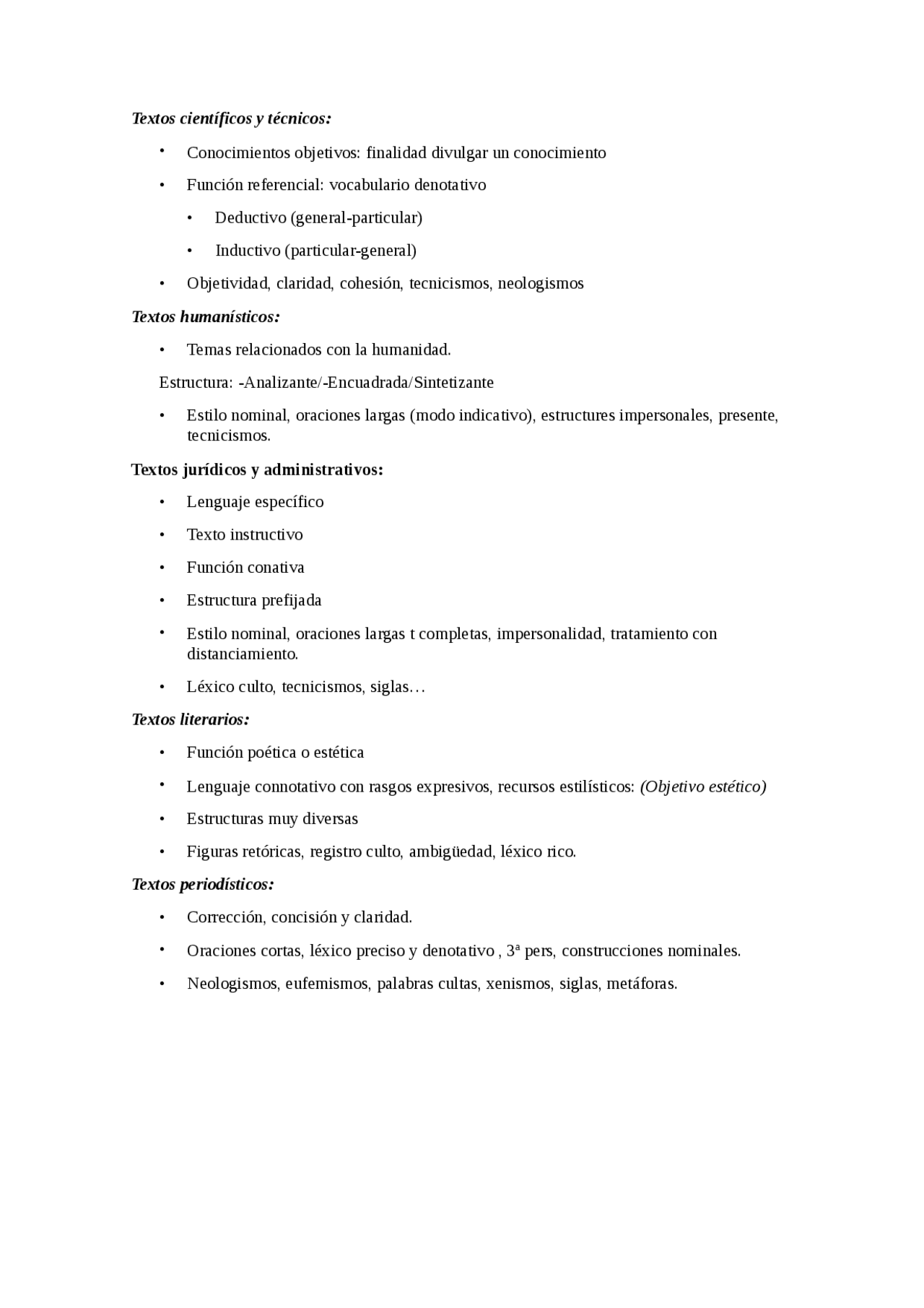 Textos científicos y tecnológicos; Lengua y Literatura Castellana - Docsity