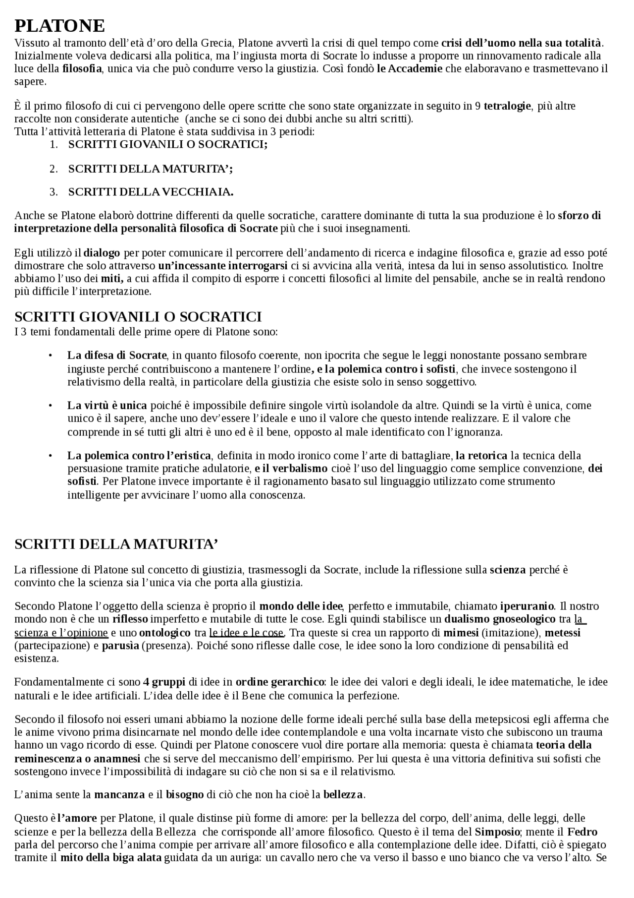 Platone E Aristotele Docsity