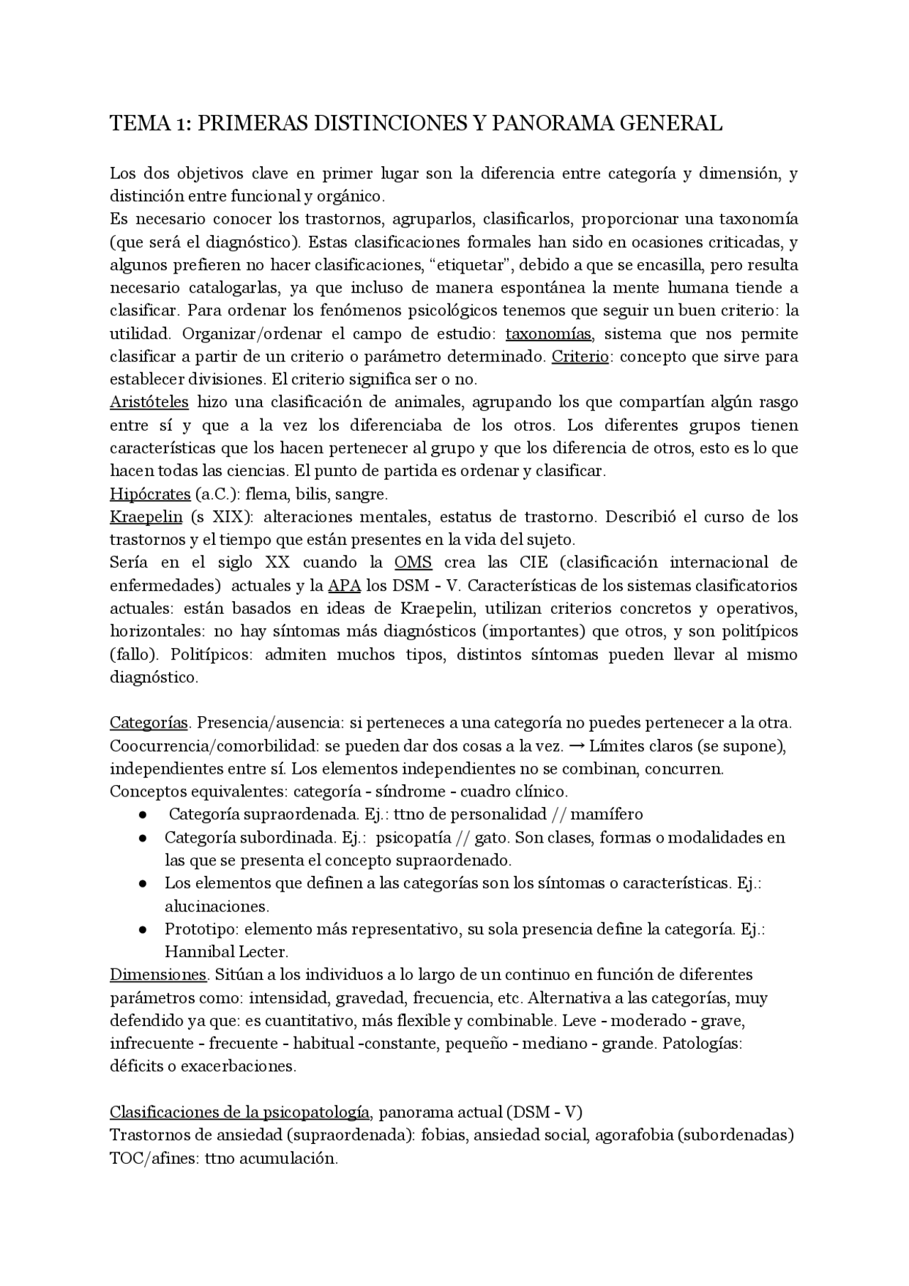 Apuntes Completos Psicopatología Docsity