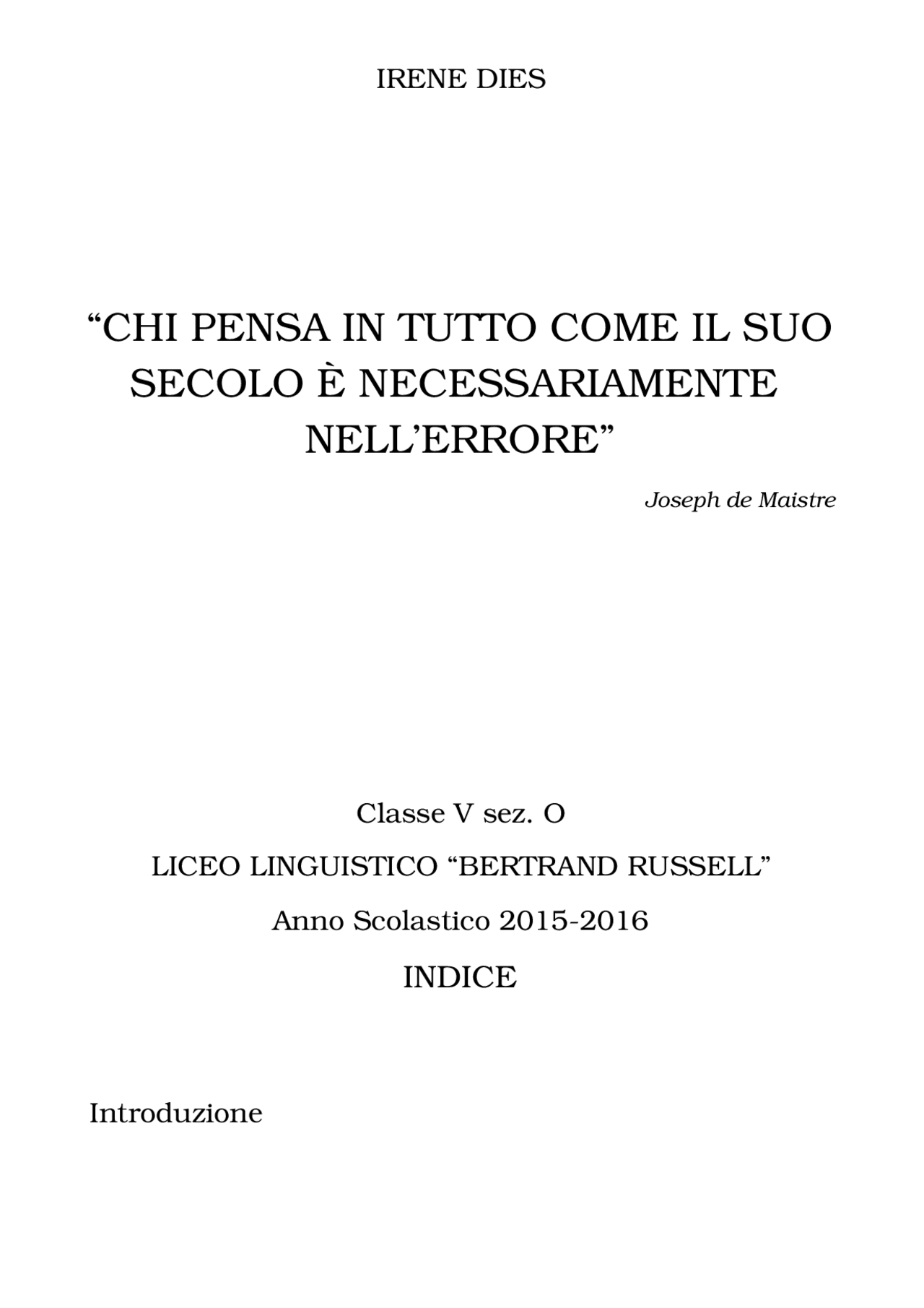 Tesina Di Maturita Liceo Linguistico Docsity