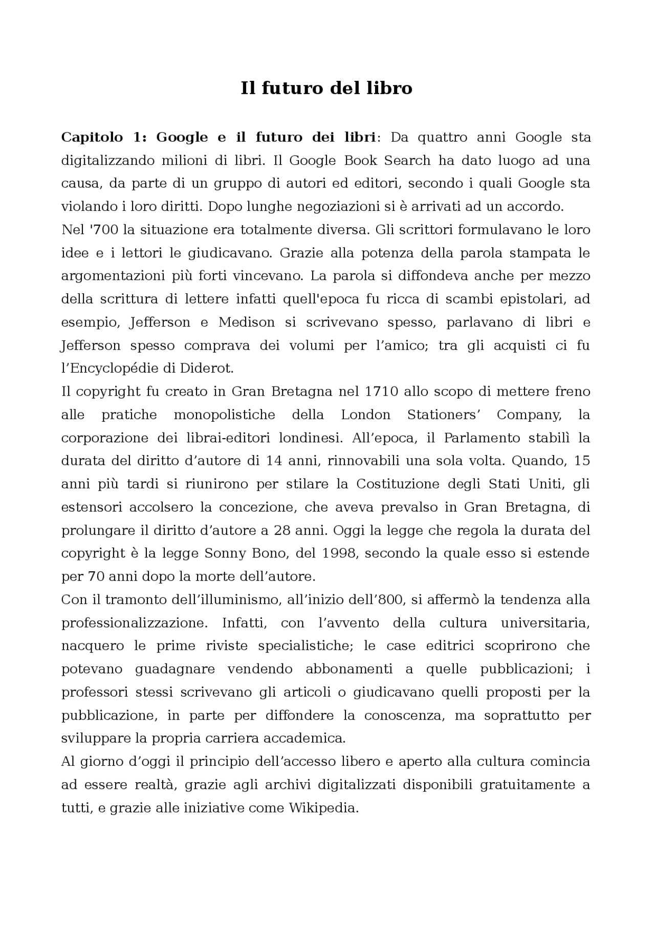 Il Futuro Del Libro Riassunto Schemi E Mappe Concettuali Di Storia