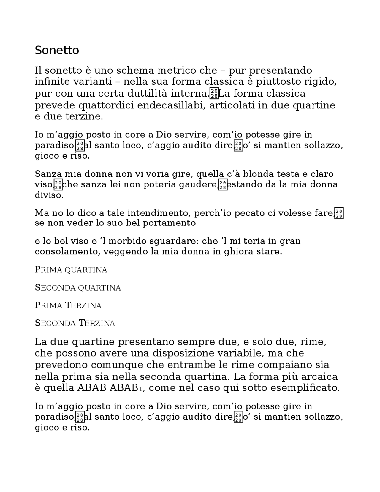 Riassunto Sul Sonetto Docsity