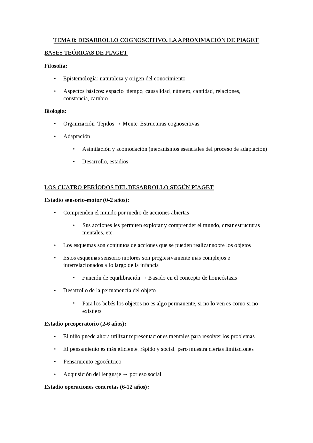 Tema 8 Desarrollo Cognitivo Docsity