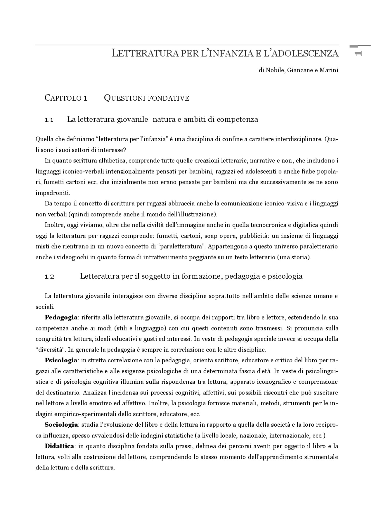 Letteratura Per Linfanzia E Ladolescenza Docsity