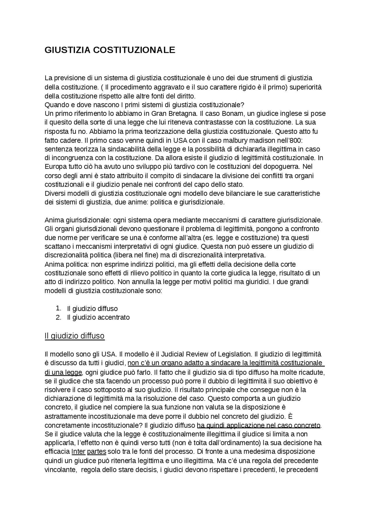 Appunti Diritto Costituzionale Prof Mancini Docsity