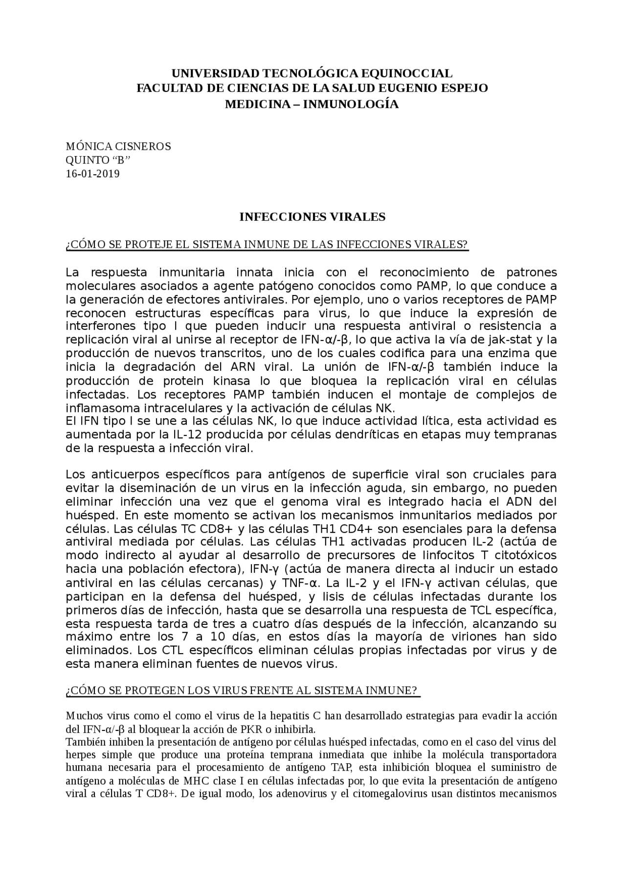 Bacterias Y Sistema Inmune Apuntes De Inmunología Docsity