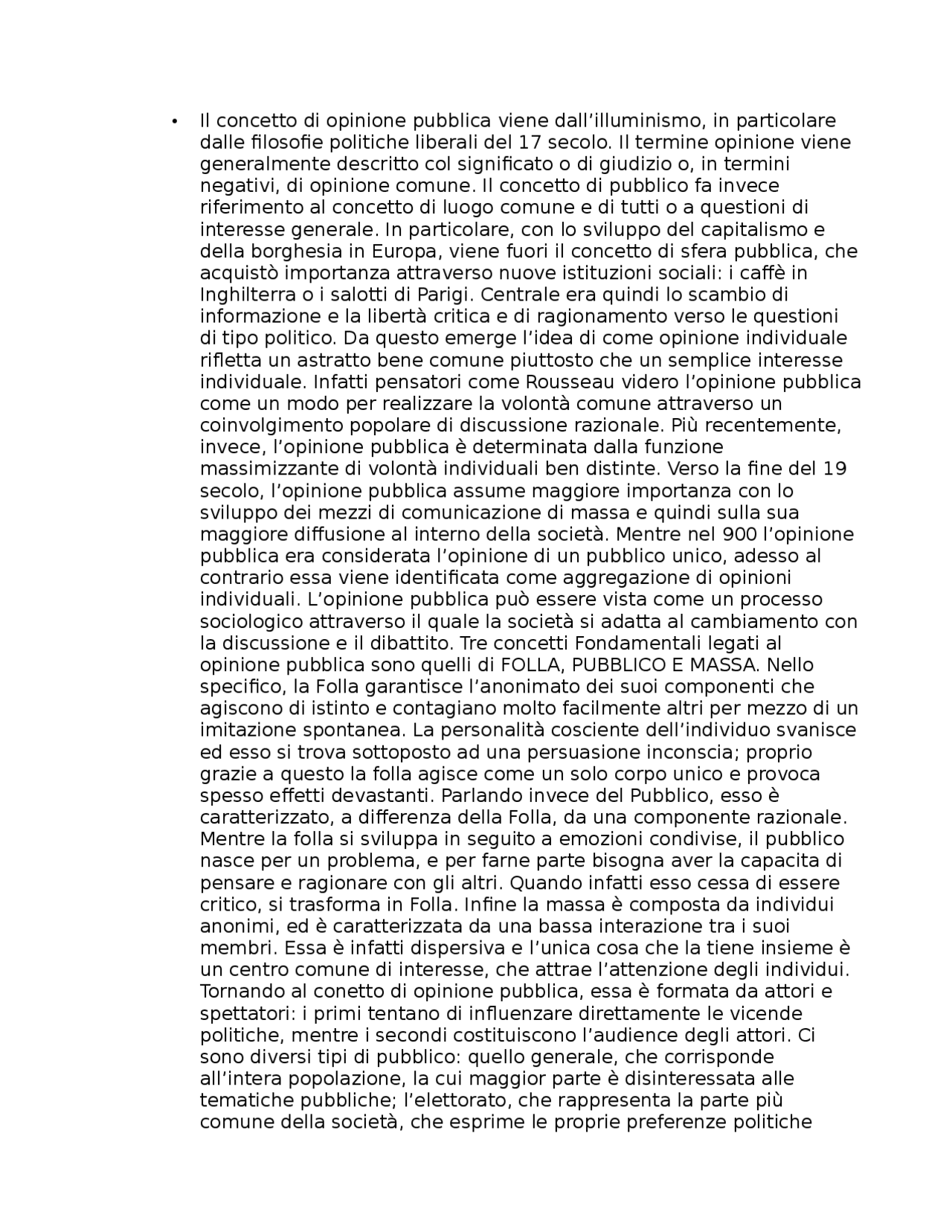 Sintesi Sociologia Dei Processi Comunicativi Docsity