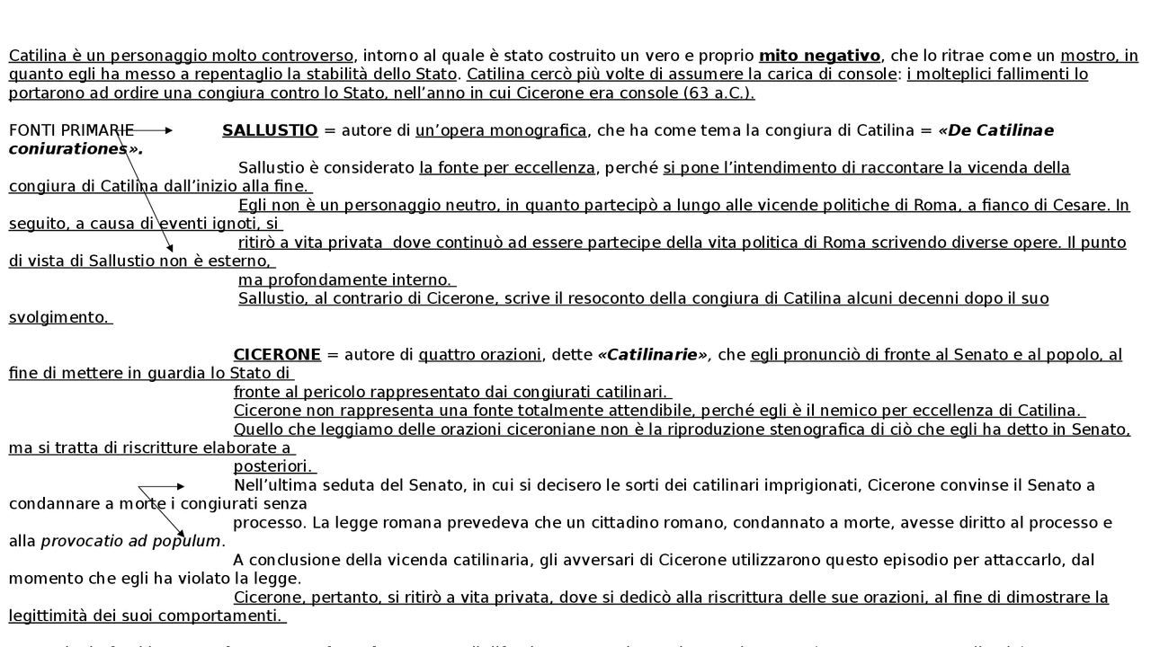Catilina Storia Della Tradizione Classica Docsity