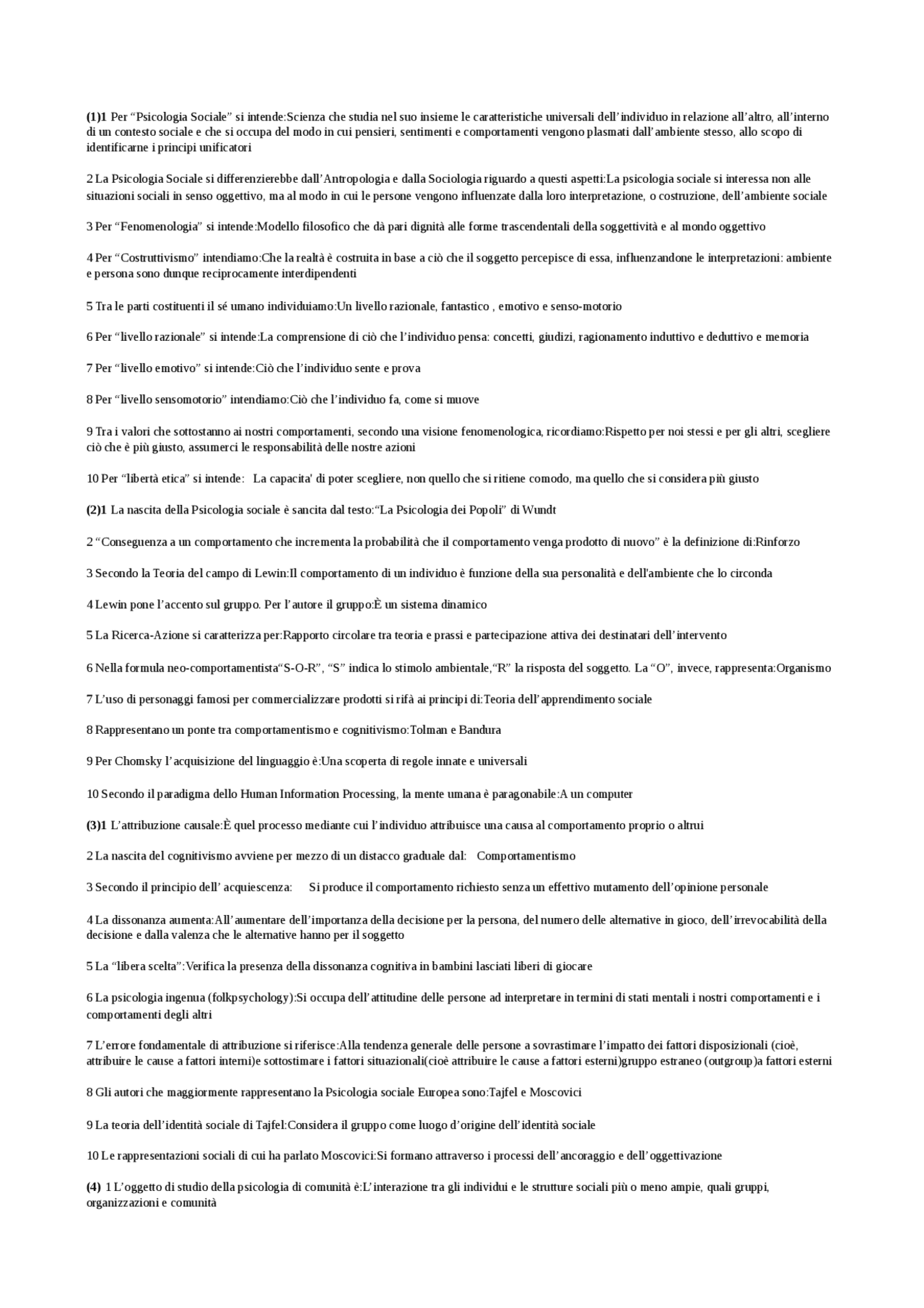Domande Fine Lezione Psicologia Sociale Universita Pegaso Prove D