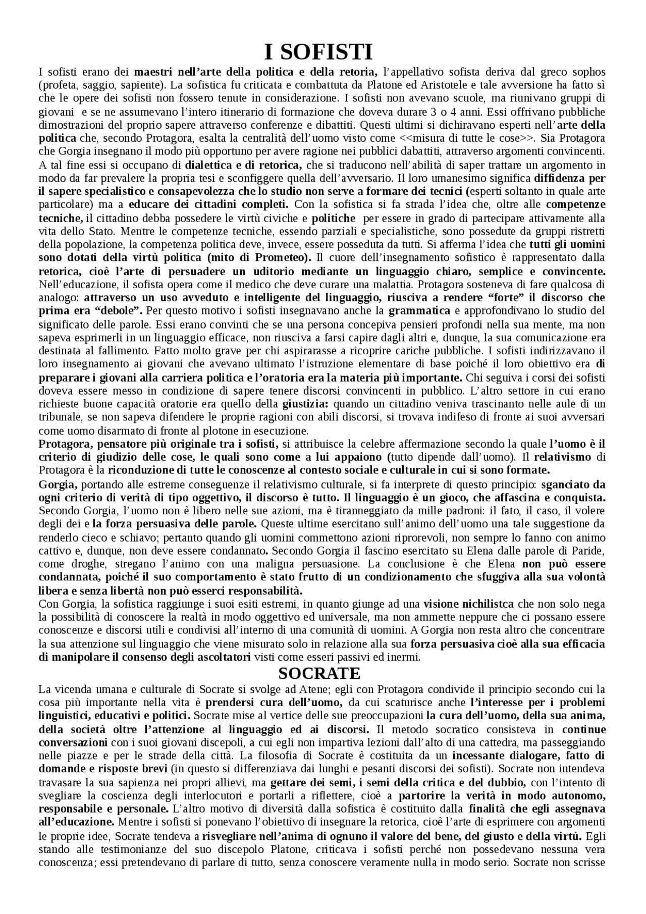 Filosofia (dai Sofisti a Plotino) - Docsity
