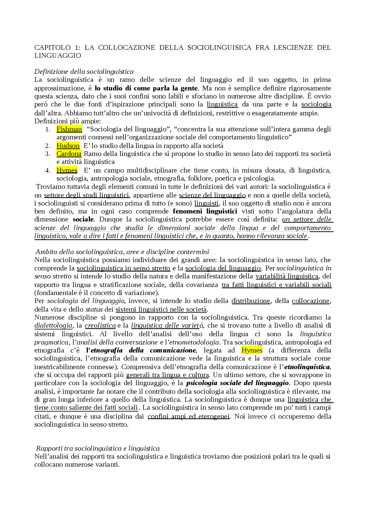 Fondamenti Di Sociolinguistica Berruto Docsity