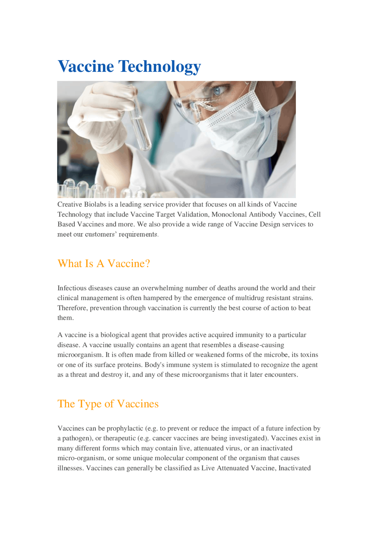 An Introduction For Vaccine Techonology Docsity
