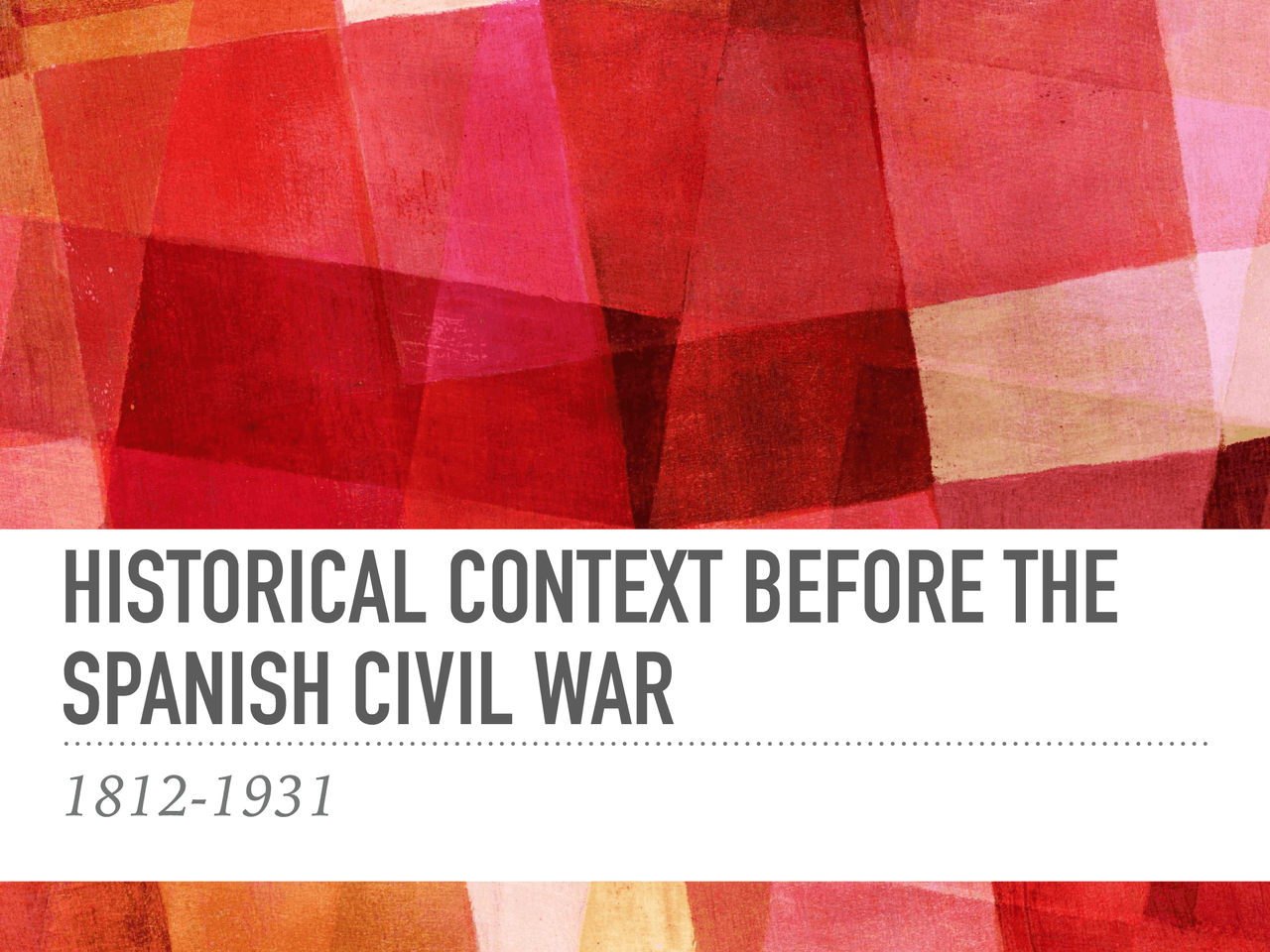 Spanish civil war in english - Docsity