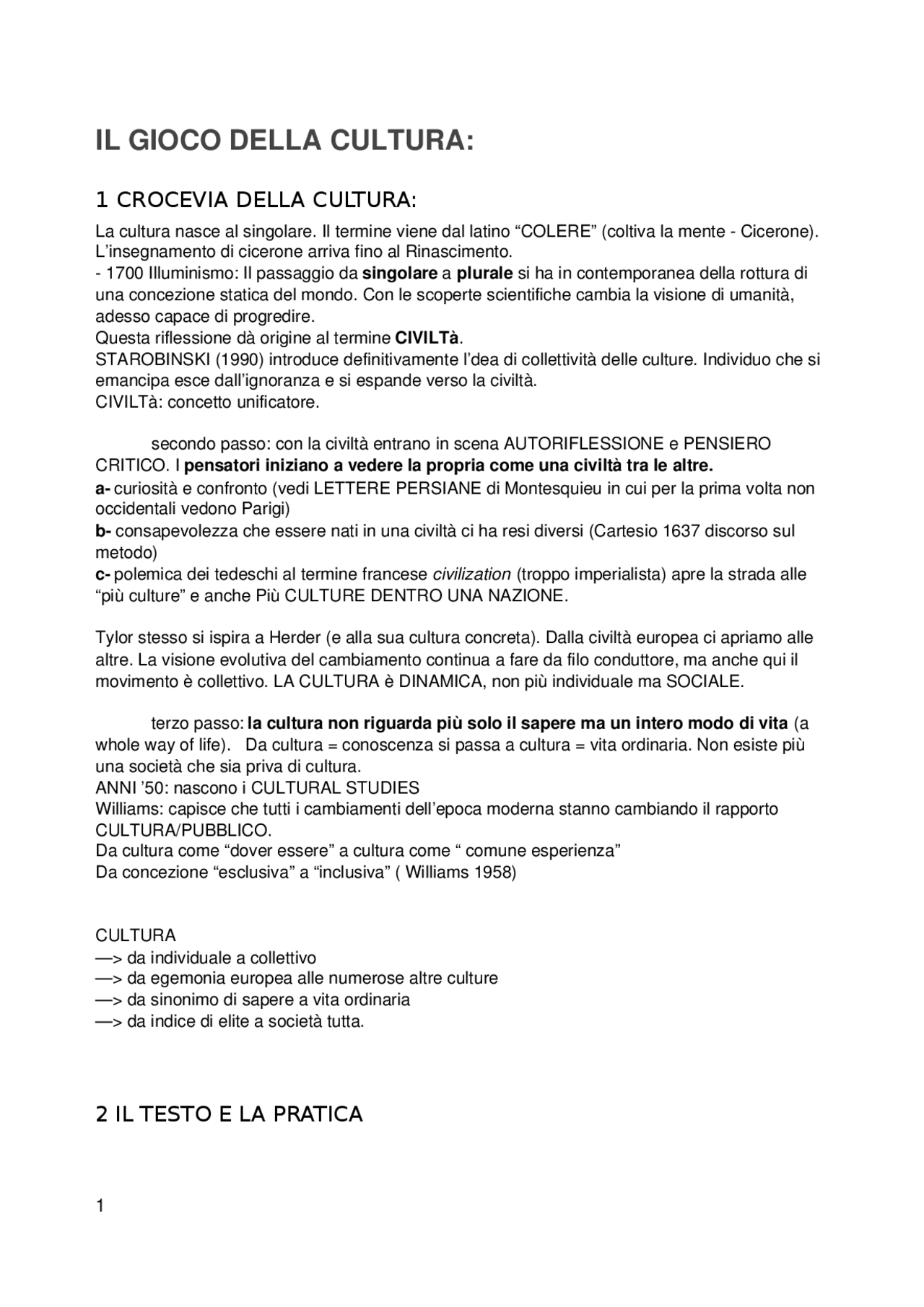 Il Gioco Della Cultura Docsity