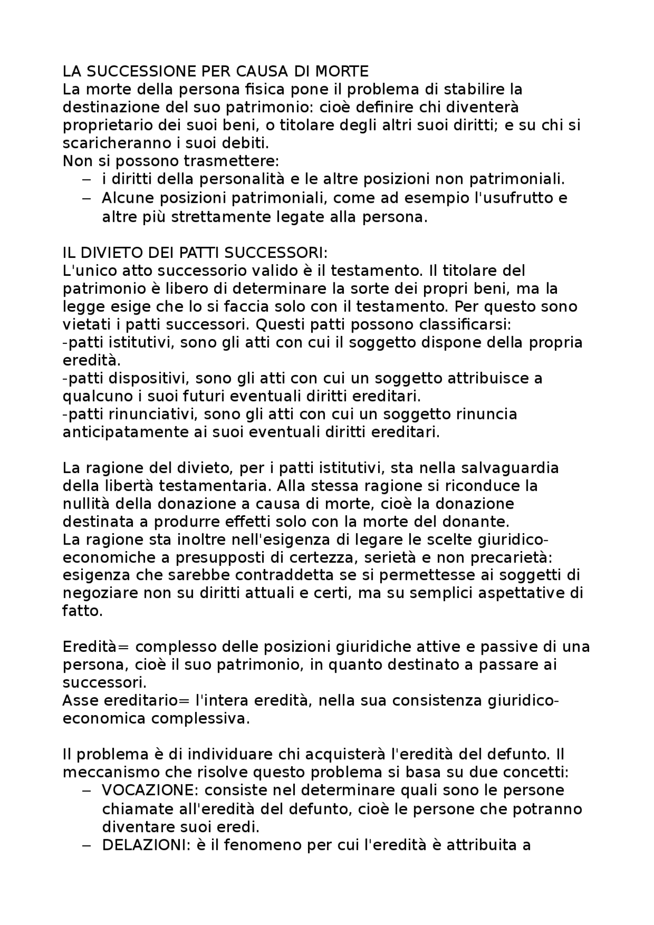 Diritto Privato Successioni E Diritti Reali Docsity
