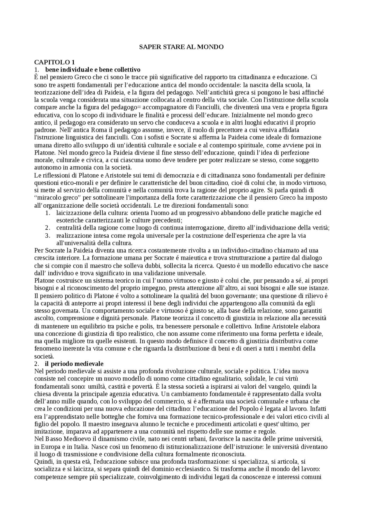 Riassunto Di Saper Stare Al Mondo Progettare Documentare Valutare