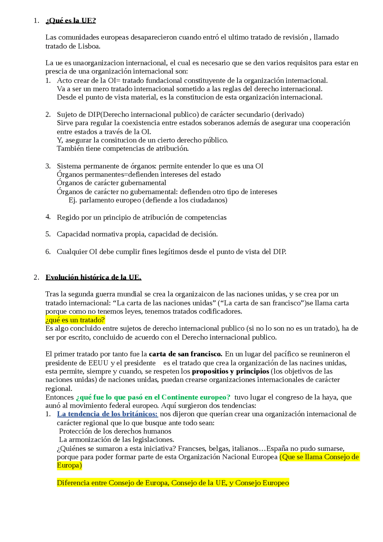 Primera lección derecho comunitario - Docsity