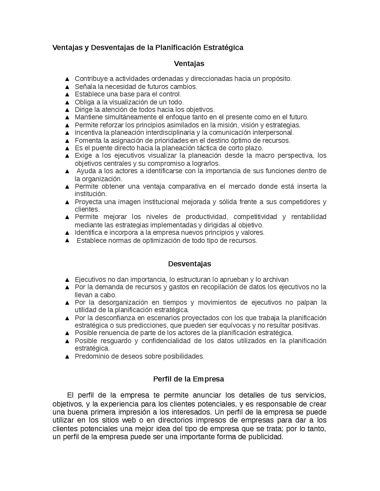 Planificación Estratégica Docsity
