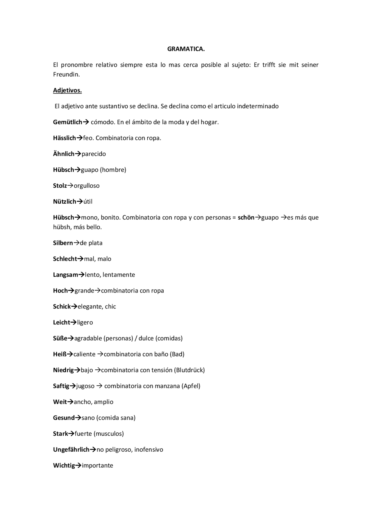 Gramática alemana lengua C2 - Docsity