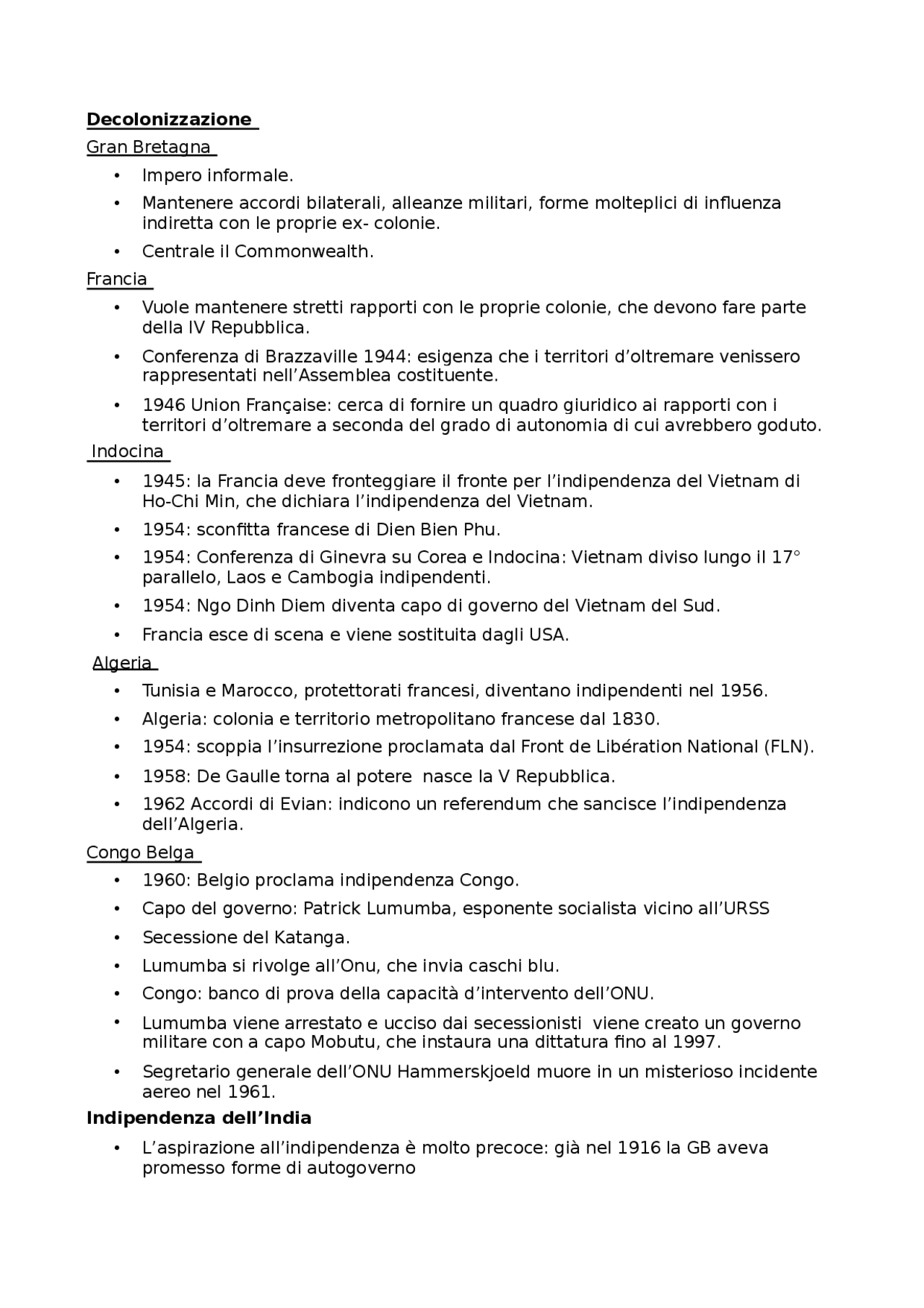 Riassunti Di Storia Delle Relazioni Internazionali Seconda Parte Dal