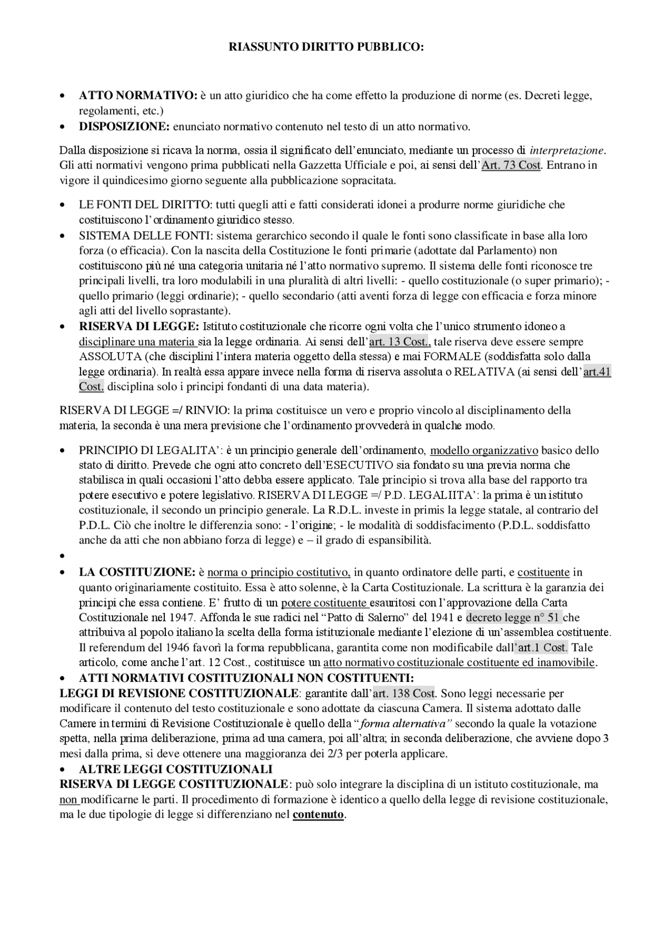 Appunti Di Diritto Pubblico Esame Prof Rinaldi Prove Desame Di