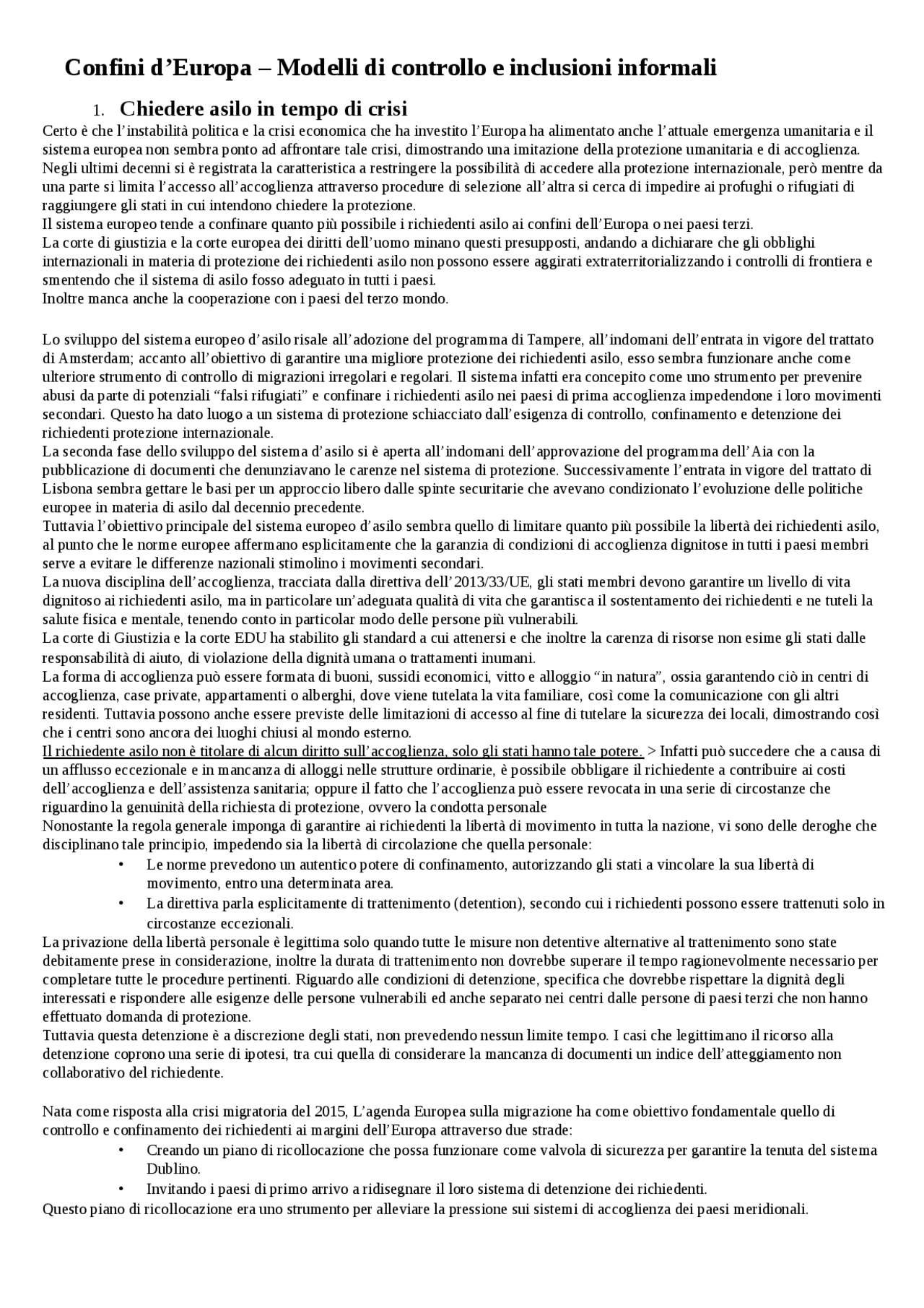 Confini D Europa Modelli Di Controllo E Inclusioni Informali