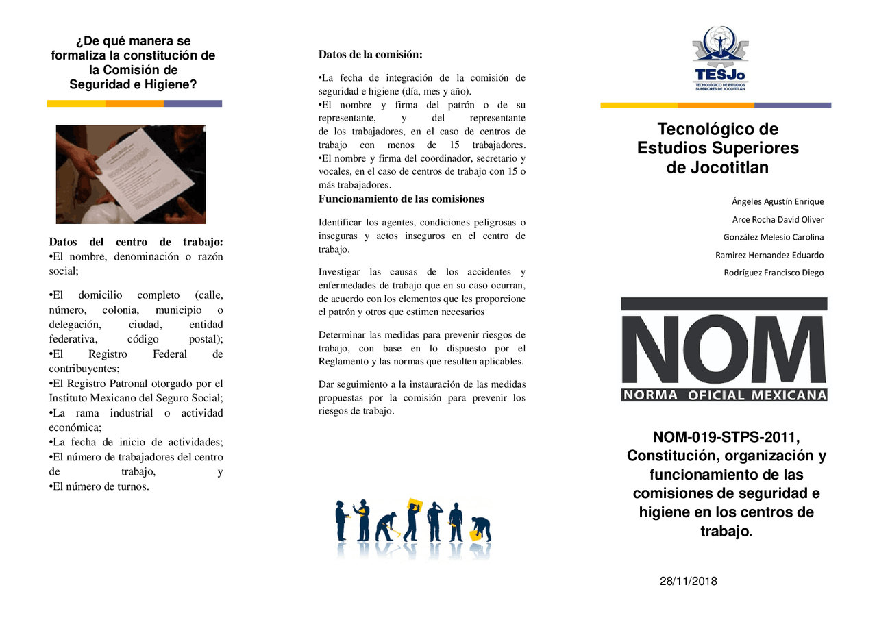 Triptico NOM-019-STPS | Apuntes de Humanidades y Ciencias Sociales ...