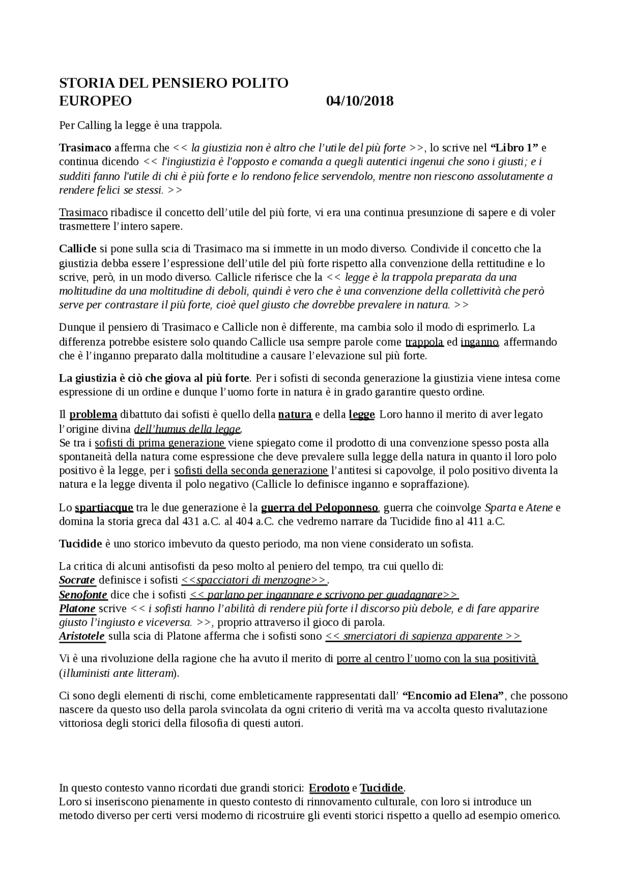 Riassunto da Trasimaco a Socrate | Appunti di Storia Del Pensiero ...