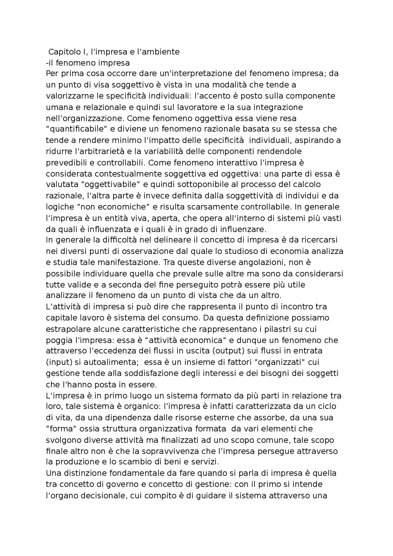 Egi Riassunto Per Capitoli Luca Dezi Limpresa Docsity