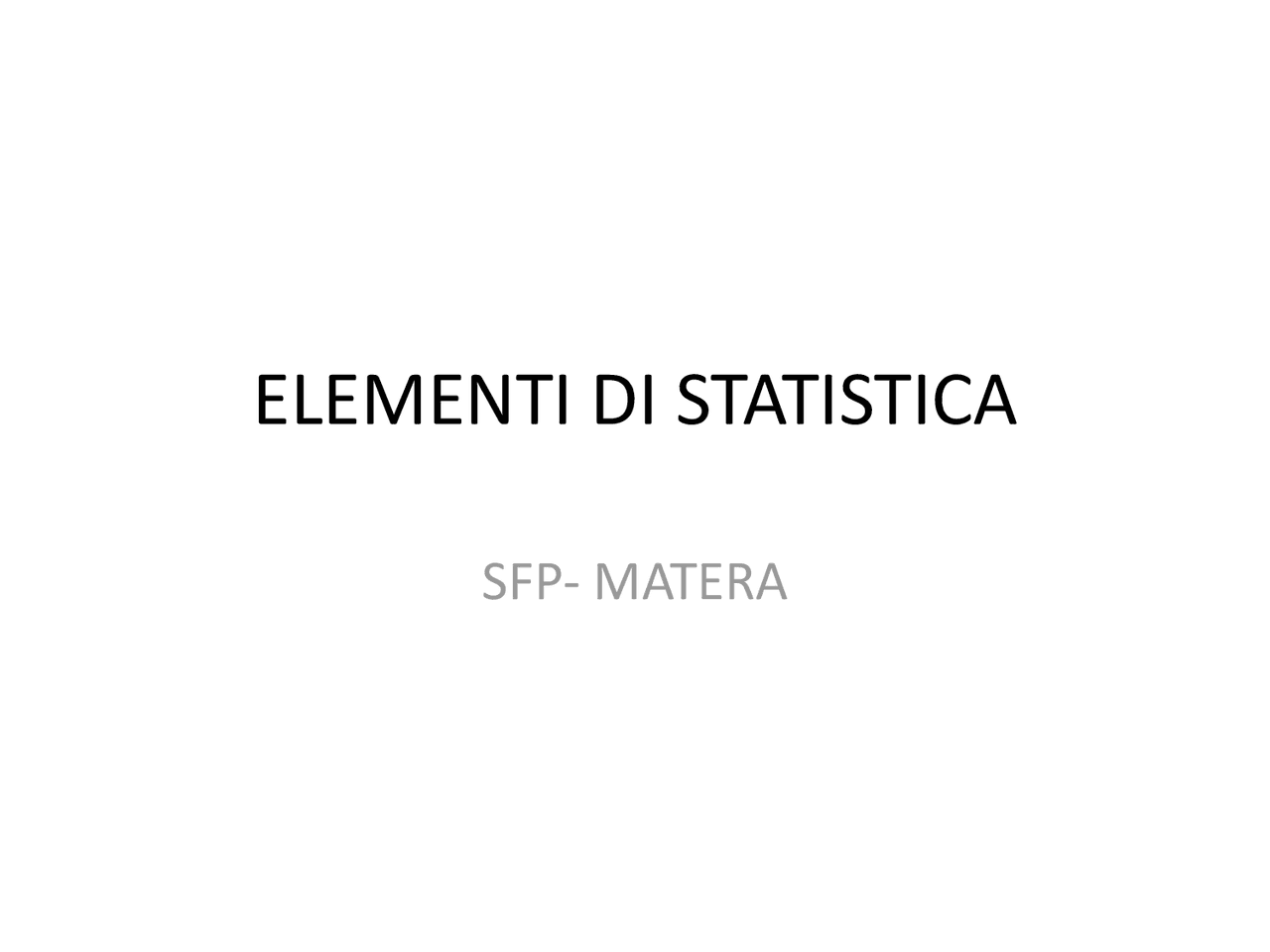 Elementi Di Statistica Docsity