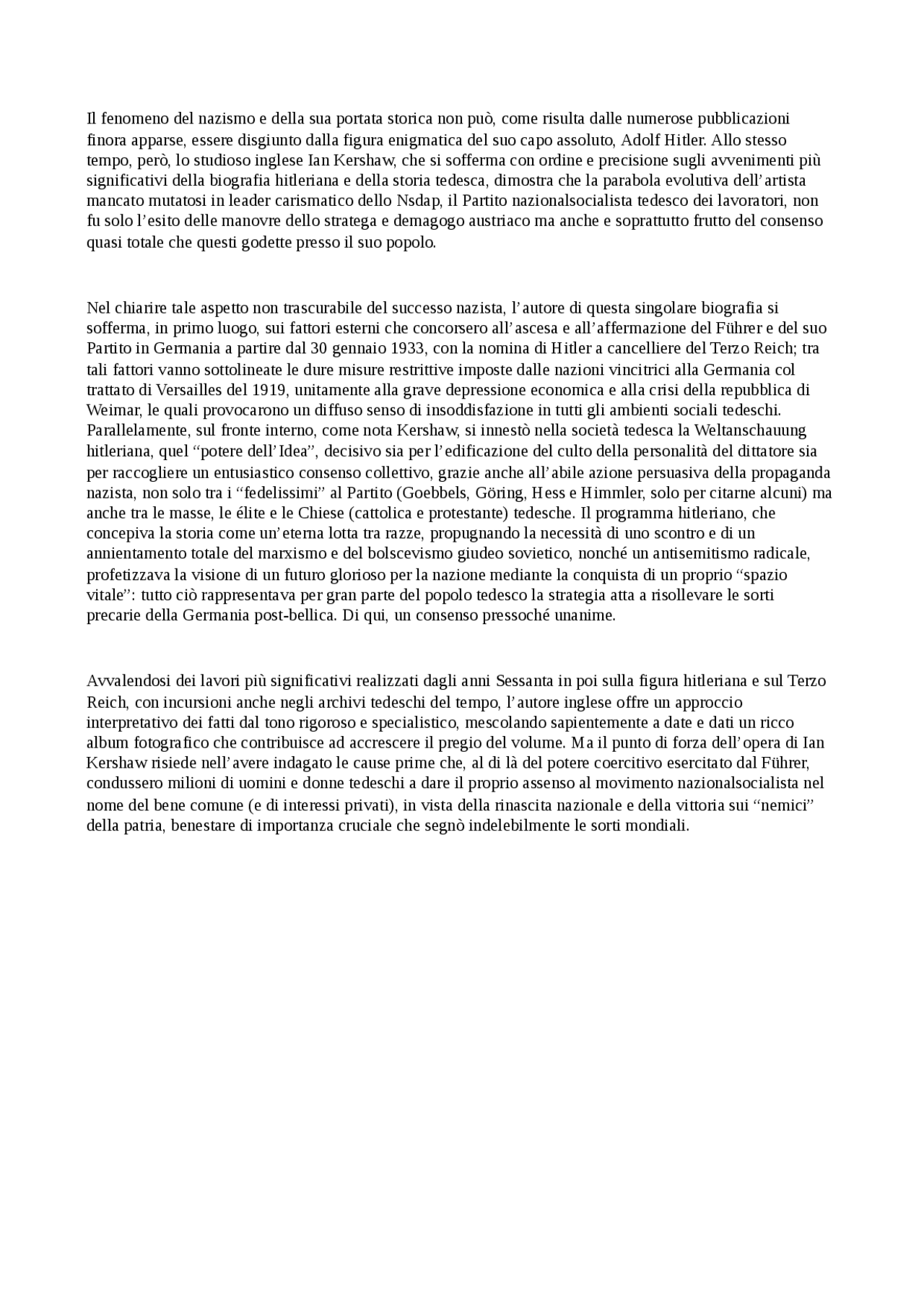 Hitler E Lenigma Del Consenso Docsity