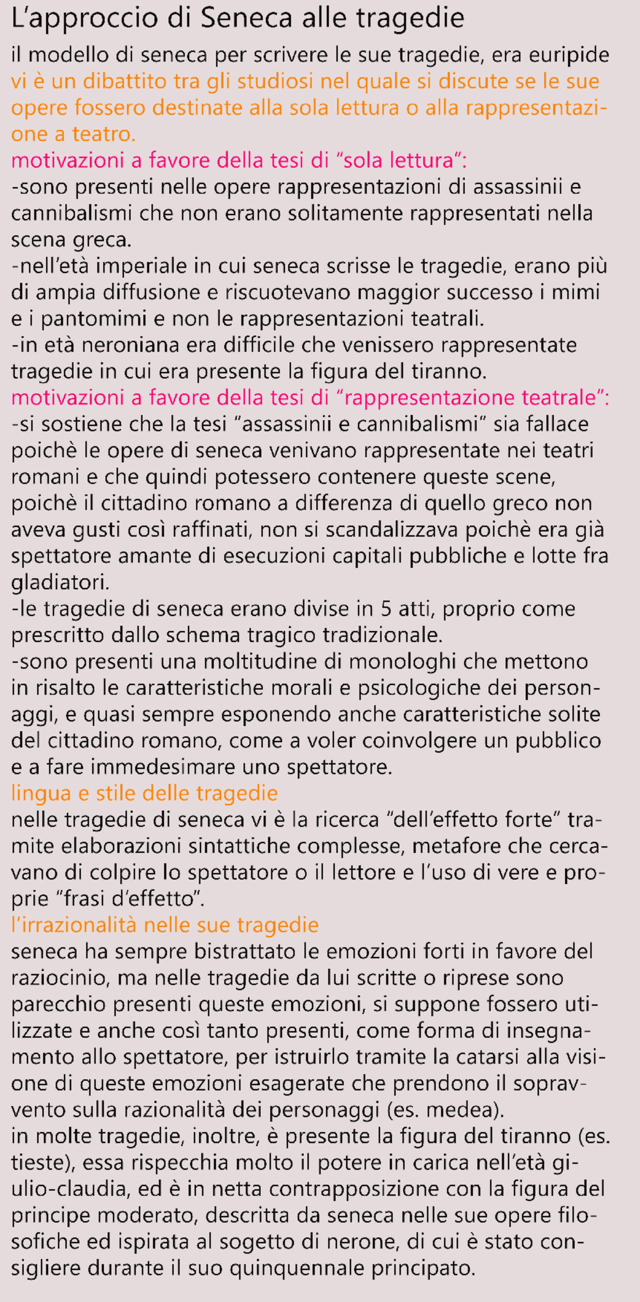 Le Tragedie Di Seneca Lapproccio Alla Scrittura Delle Tragedie Docsity