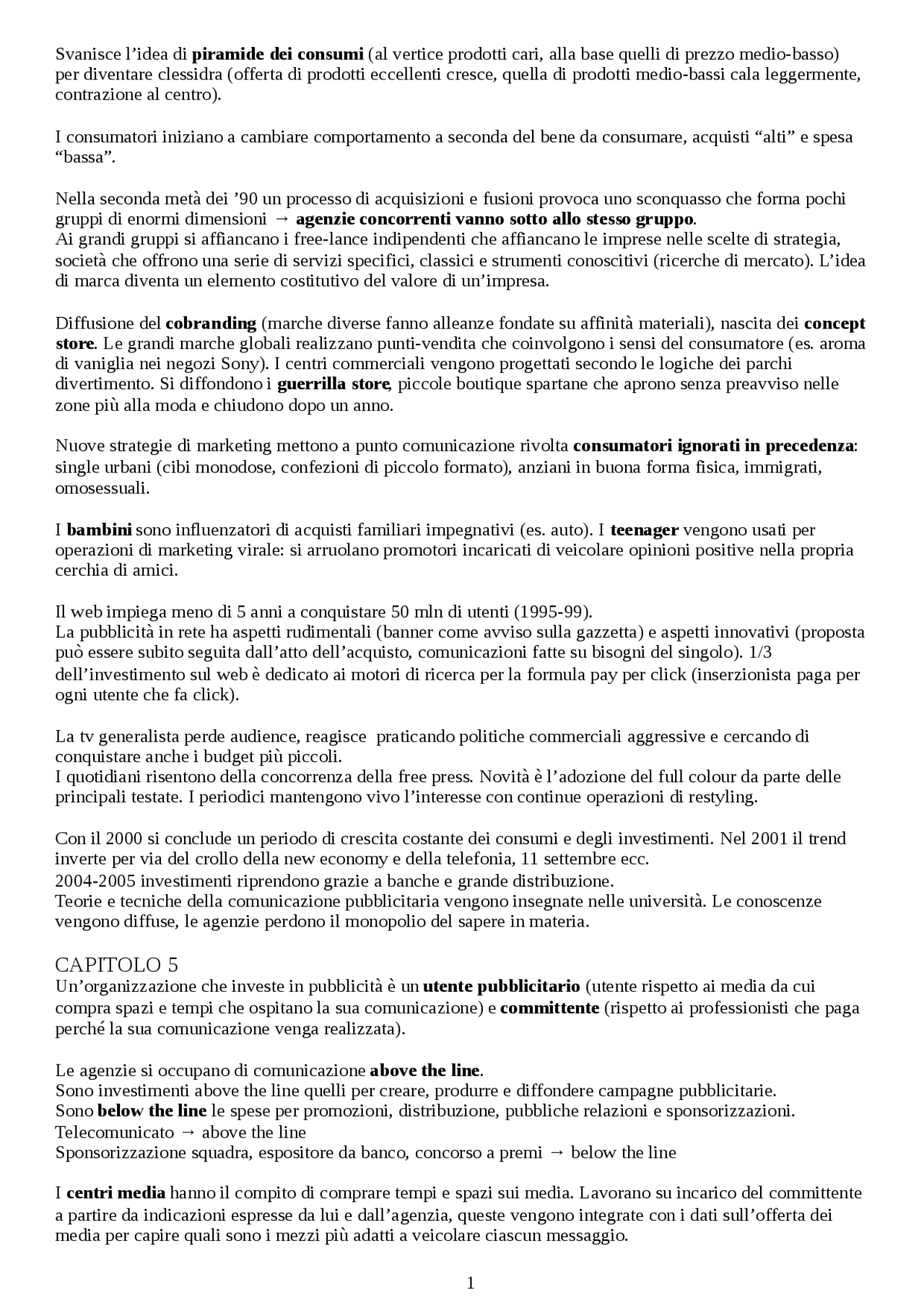Riassunto La Pubblicità Docsity