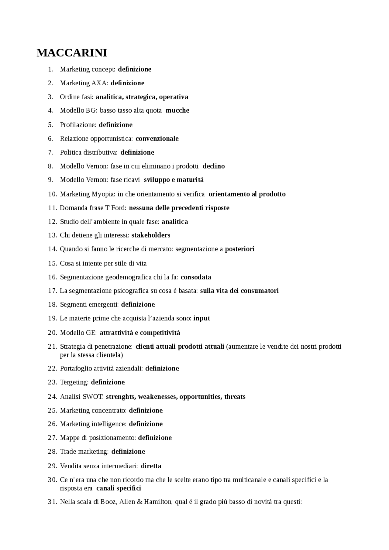 Domande Esame Marketing E Tcp Docsity