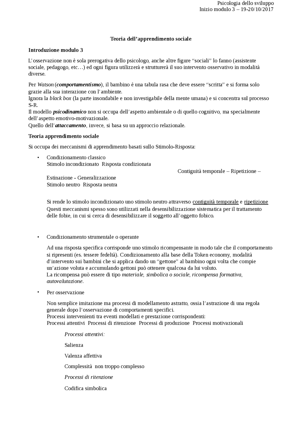 Teorie E Apprendimento Sociale Docsity